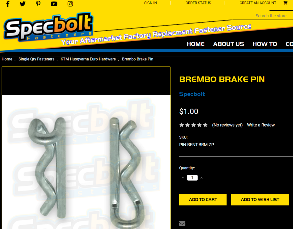 Brembo brake pin retainer clip - Bike Related Things - BMWSportTouring