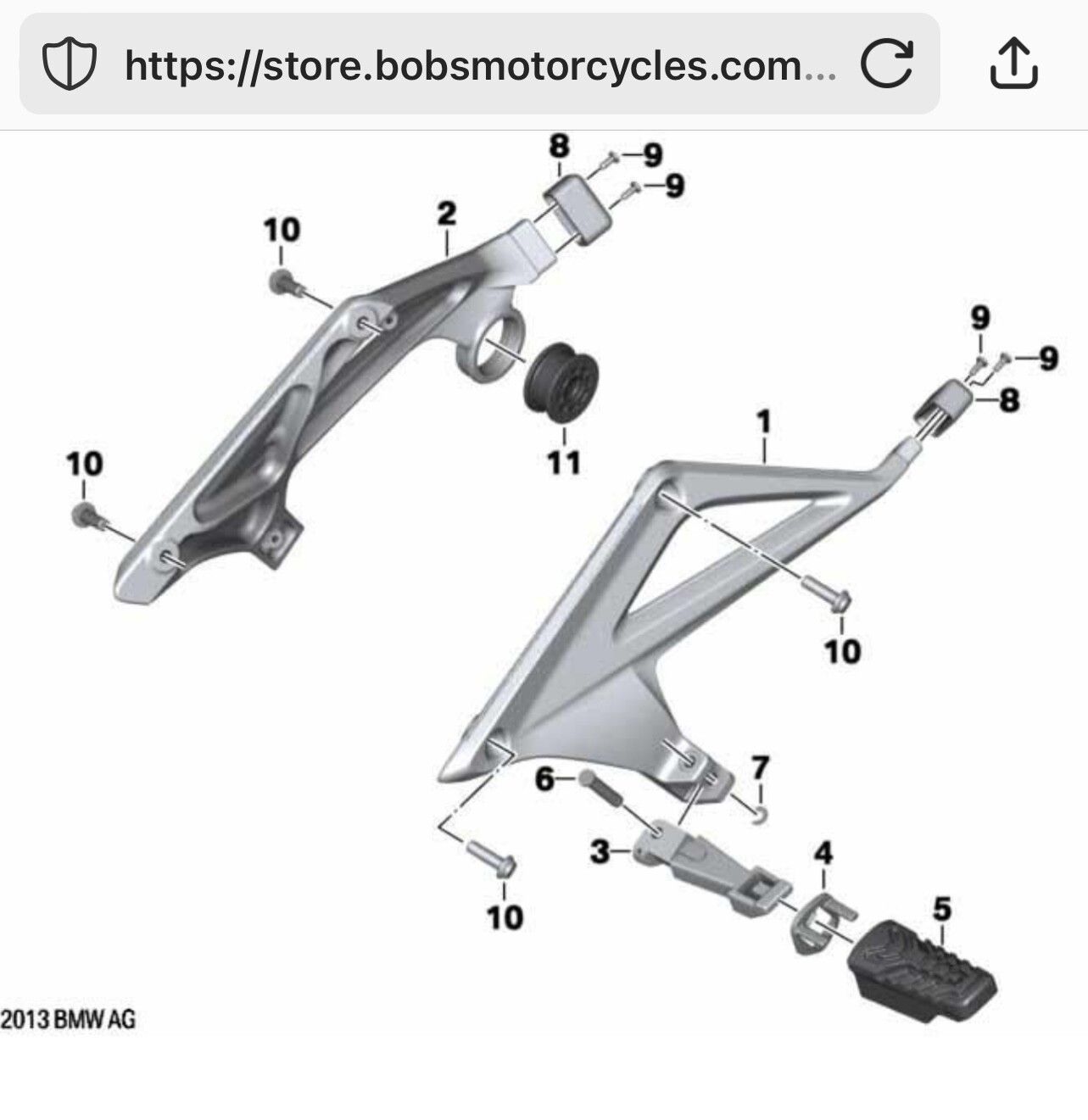 2023 BMW r1250r Rear Pegs - ShiftCam - BMWSportTouring