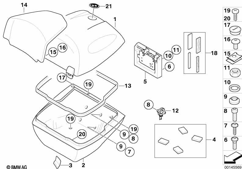 09 R1200RT Top Case Latch & Dissasembly - Hexheads - BMWSportTouring